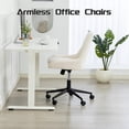Breathable Linen Fabric Home Office Chair, Comfortable Armless Task ...