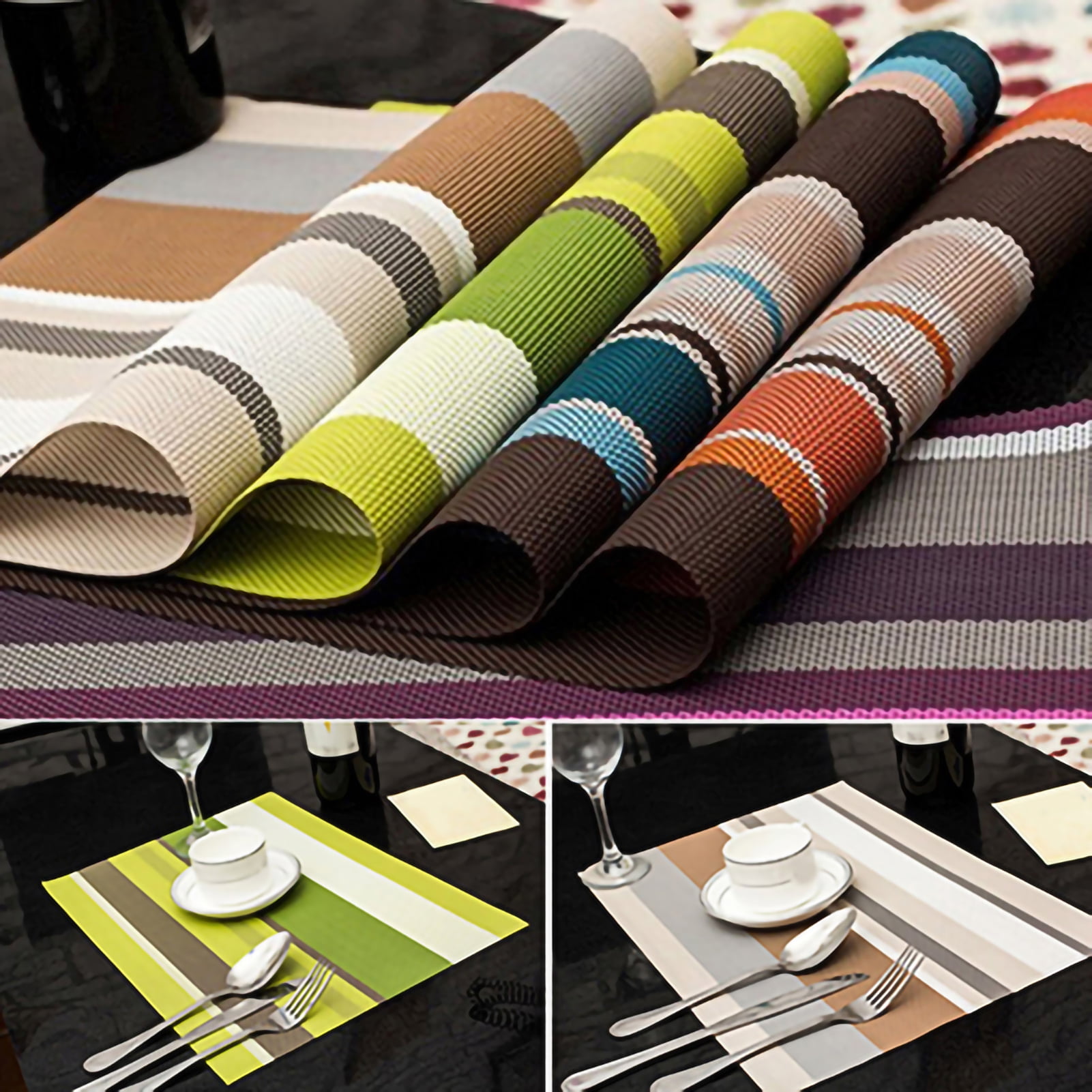 Walbest Placemat Rectangle Heat Insulation Mat Kitchen Dining Table Pad ...