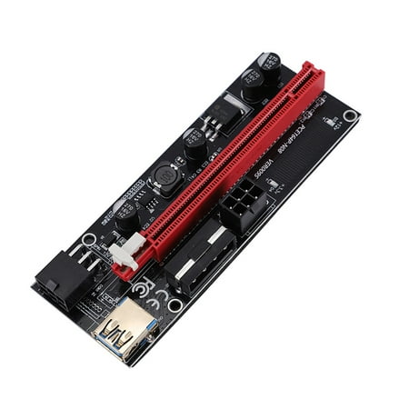 PCI-E Riser Board 1X to 16X Extender extender; PCI-E 1X to 6-pin ...