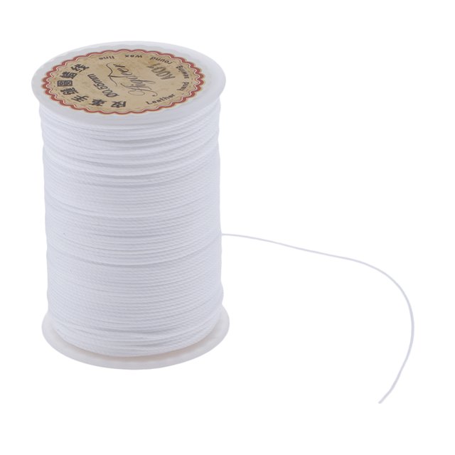 0.55mm Leather Sewing Waxed Thread Stitching Cord White - Walmart.com