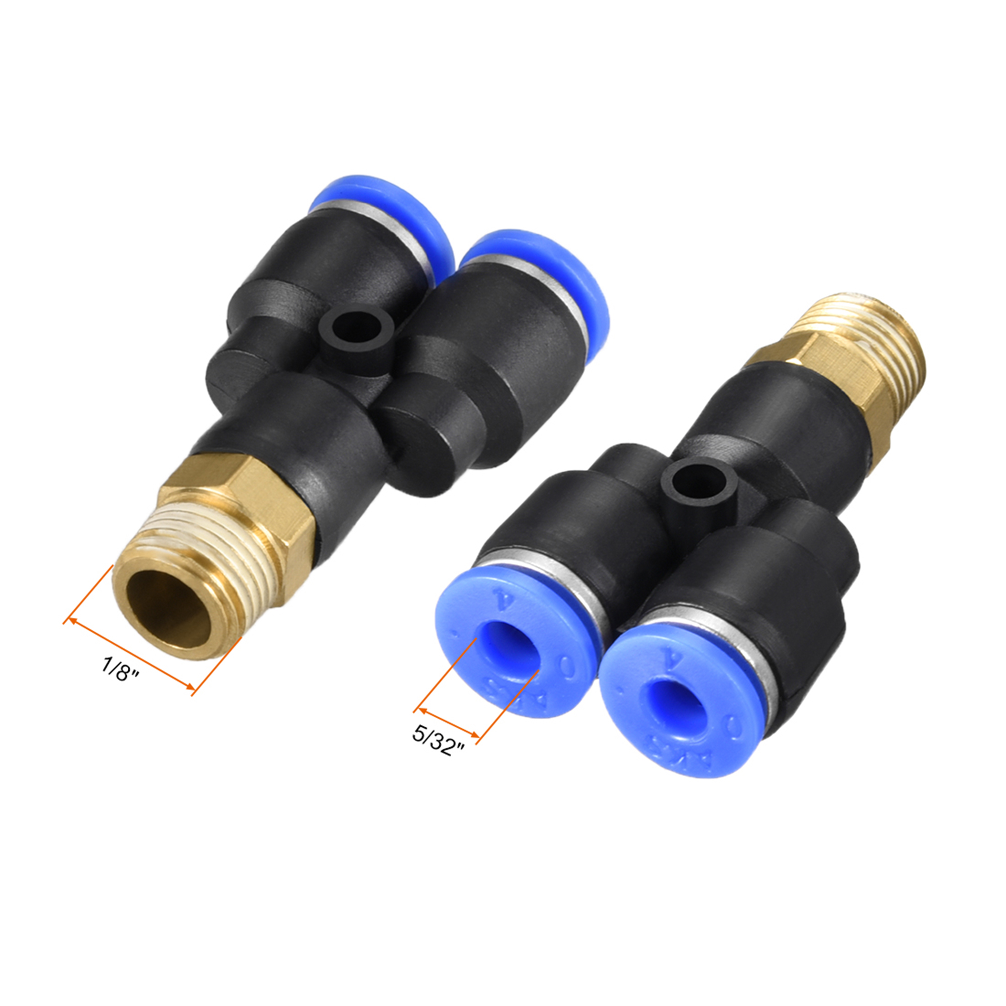 Push To Connect Fittings Y Type Tube Connect 5/32" OD x 1/8" G Male ...