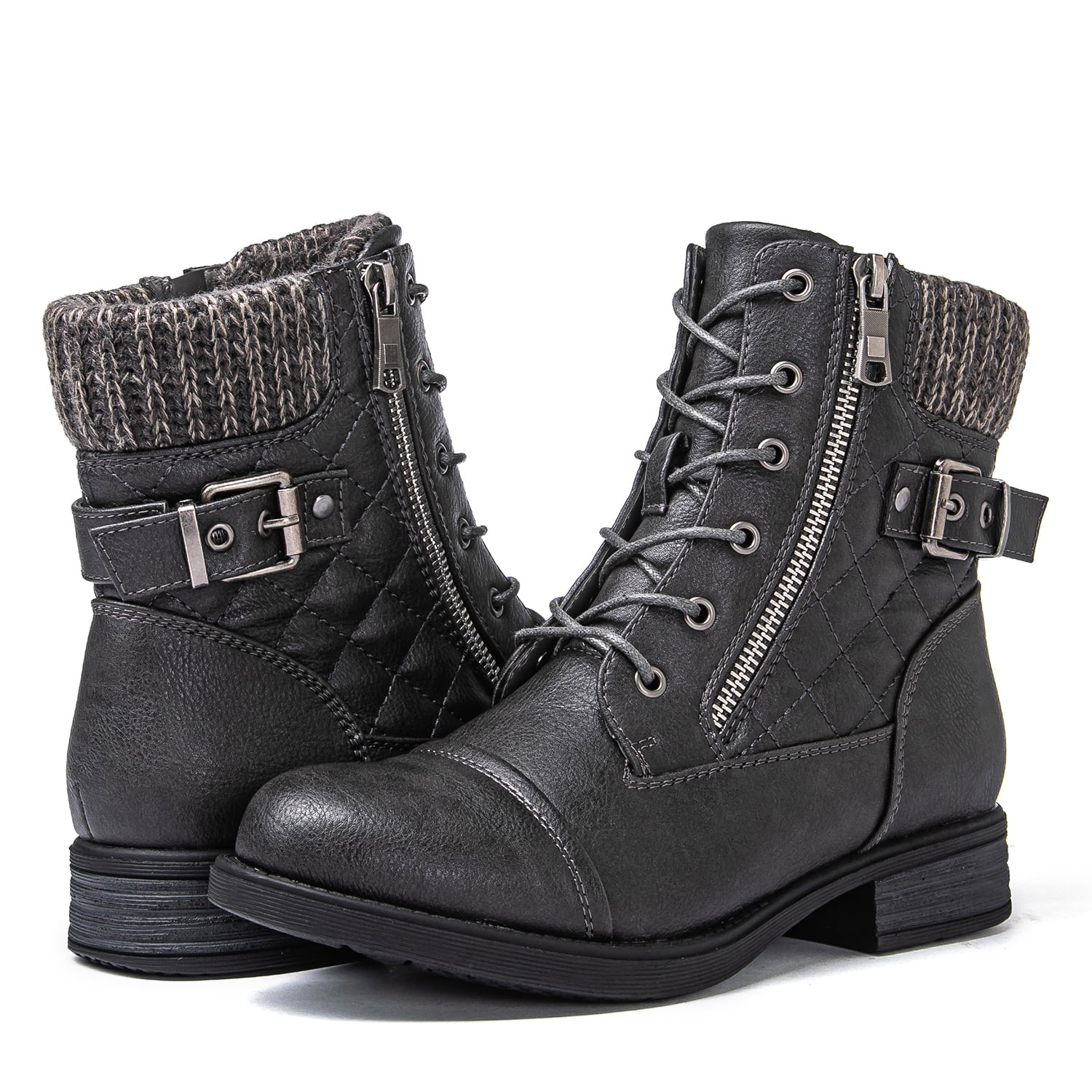 GLOBALWIN Women's Combat Boots Grey Boots For Women 8M - Walmart.com
