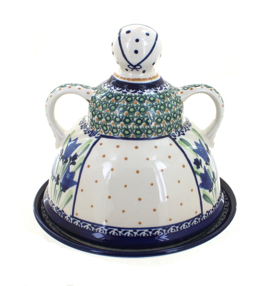 Blue Rose Polish Pottery Blue Tulip Cheese Lady - Walmart.com