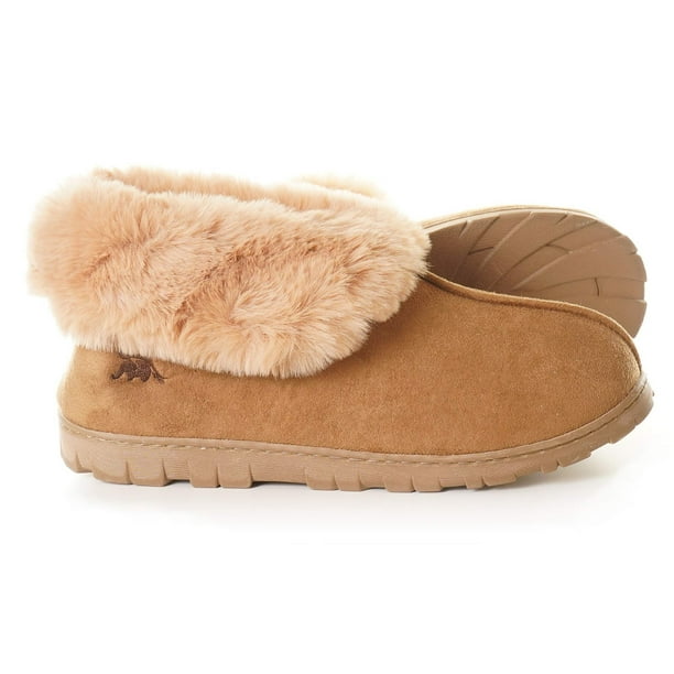 European Softest Womens Fuzzy Memory Foam Slippers Indoor Outdoor Faux Fur Booties House Shoes