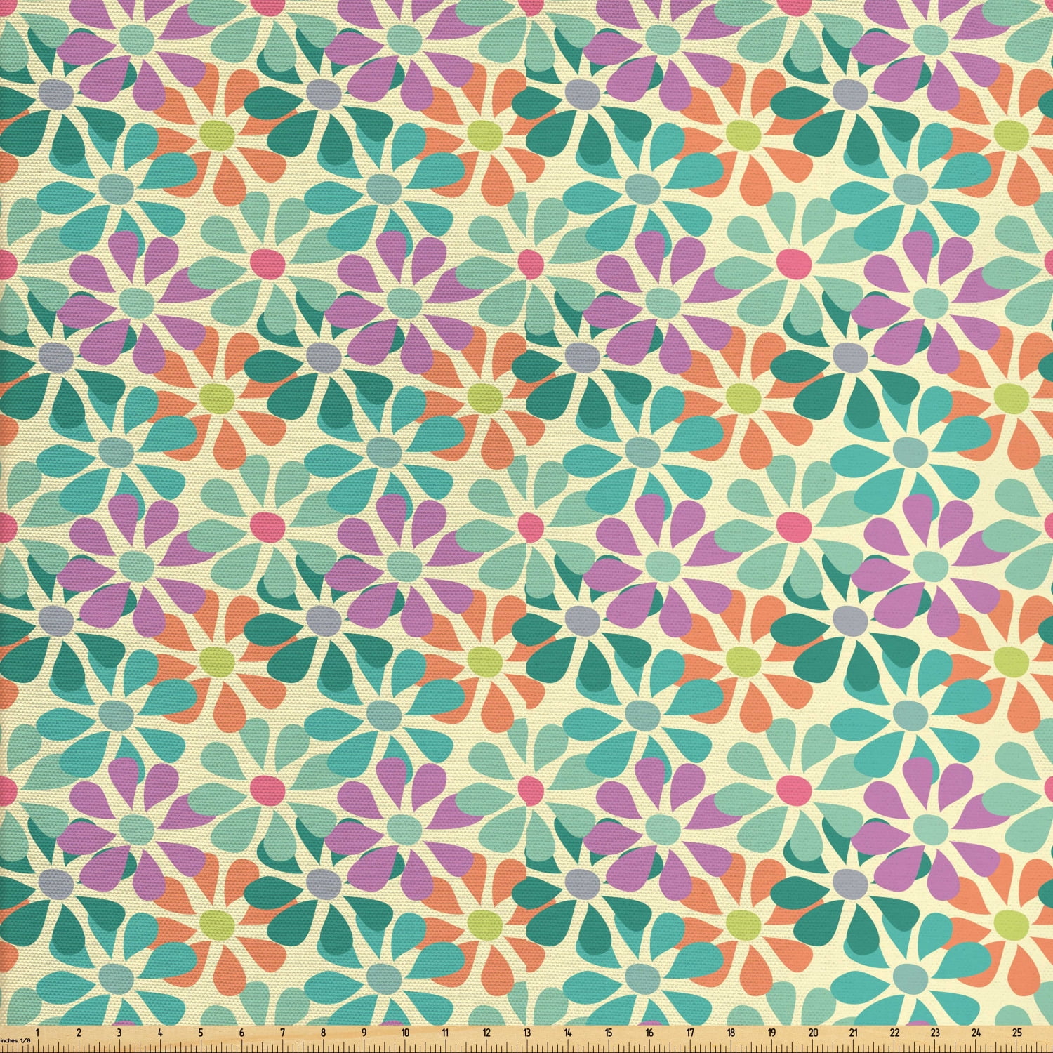 Floral Fabric by the Yard, Repetitive Botany Pattern with Funny Spring ...