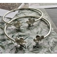 Better Jewelry Flower .925 Sterling Silver West Indian Bangles (Pair ...