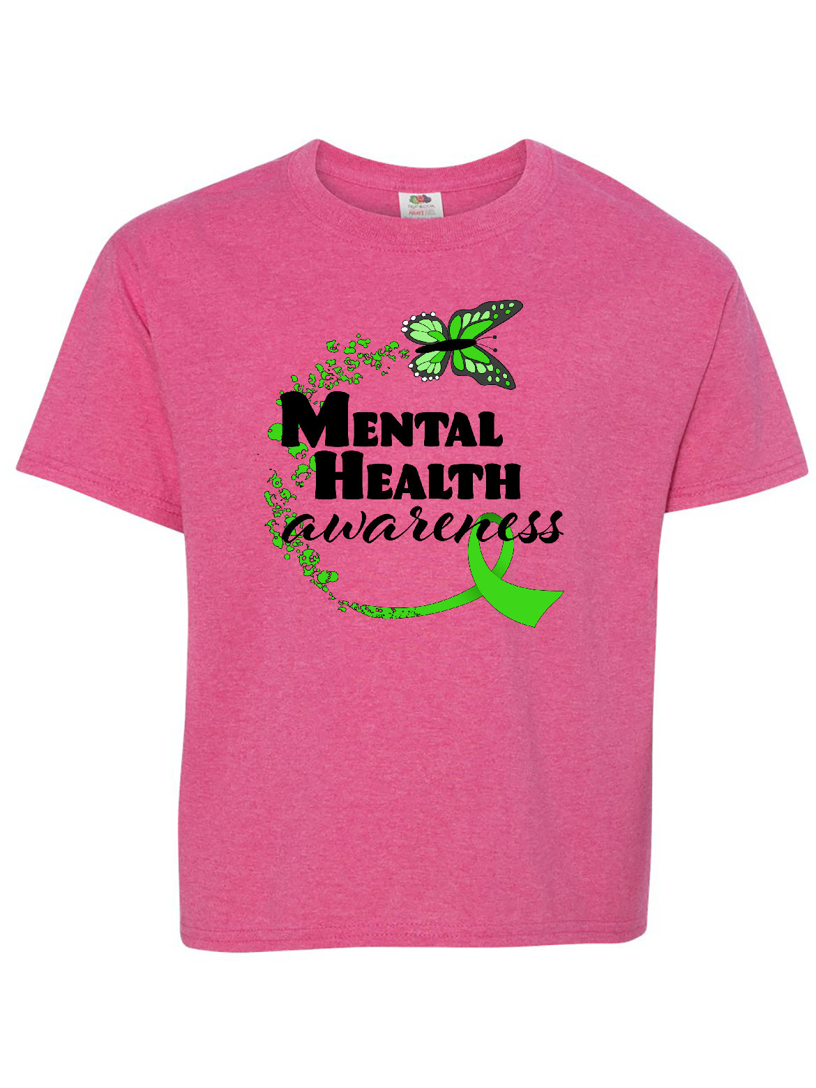 Inktastic Mental Health Awareness butterfly and green ribbon Youth T-Shirt - Walmart.com