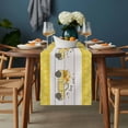 Bee Trucks Cotton Linen Table Runner Sweet Honey Bee Daisy Flower ...
