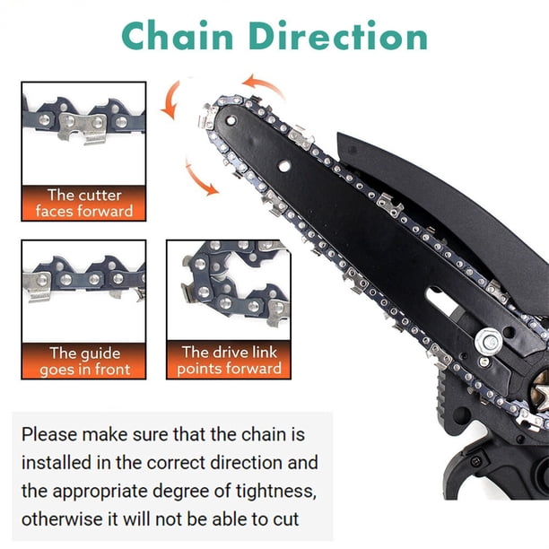 destyer Home Garden Portable 6 Inch Cordless Chainsaw Chain Hand Held ...
