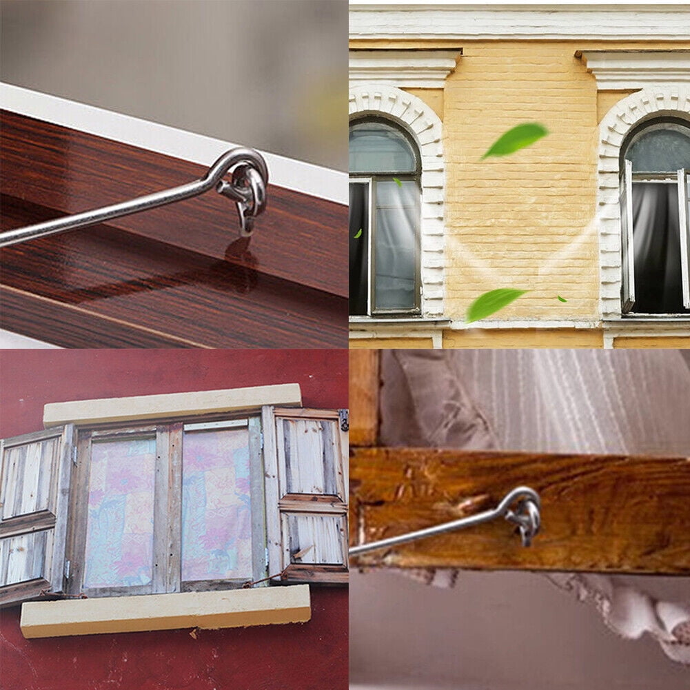 US 20-40 Sets 2'' Zinc Plated Steel Hook & Eye Door Cabin Latch Farm ...