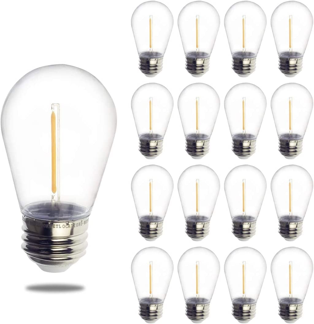 Jslinter S14 1W Outdoor String Lights Bulbs LED, Shatterproof ...