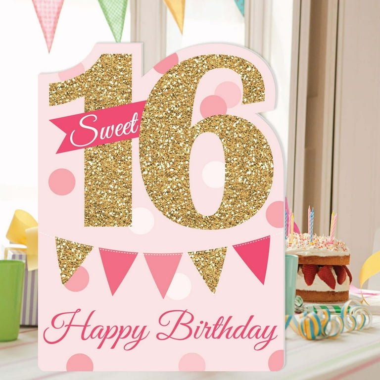 Sweet 16 Printable Birthday Cards Sweet 16 Happy 16th Birthday Big