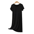 BUIGTTKLOP Nightgowns for Women Short Sleeve Nightshirts Round Neck Mid ...