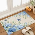 Blue Floral Door Mat 16x24 Inch Summer Country Hydrangea Floral ...