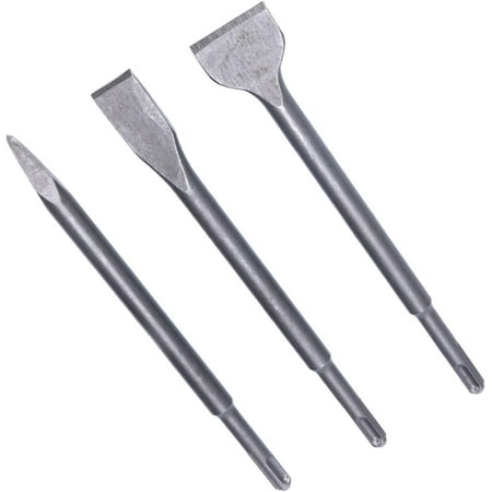 SHARKDOOK 3 Piece Rotary Chisel Set with Point Chisel, Flat Chisel ...