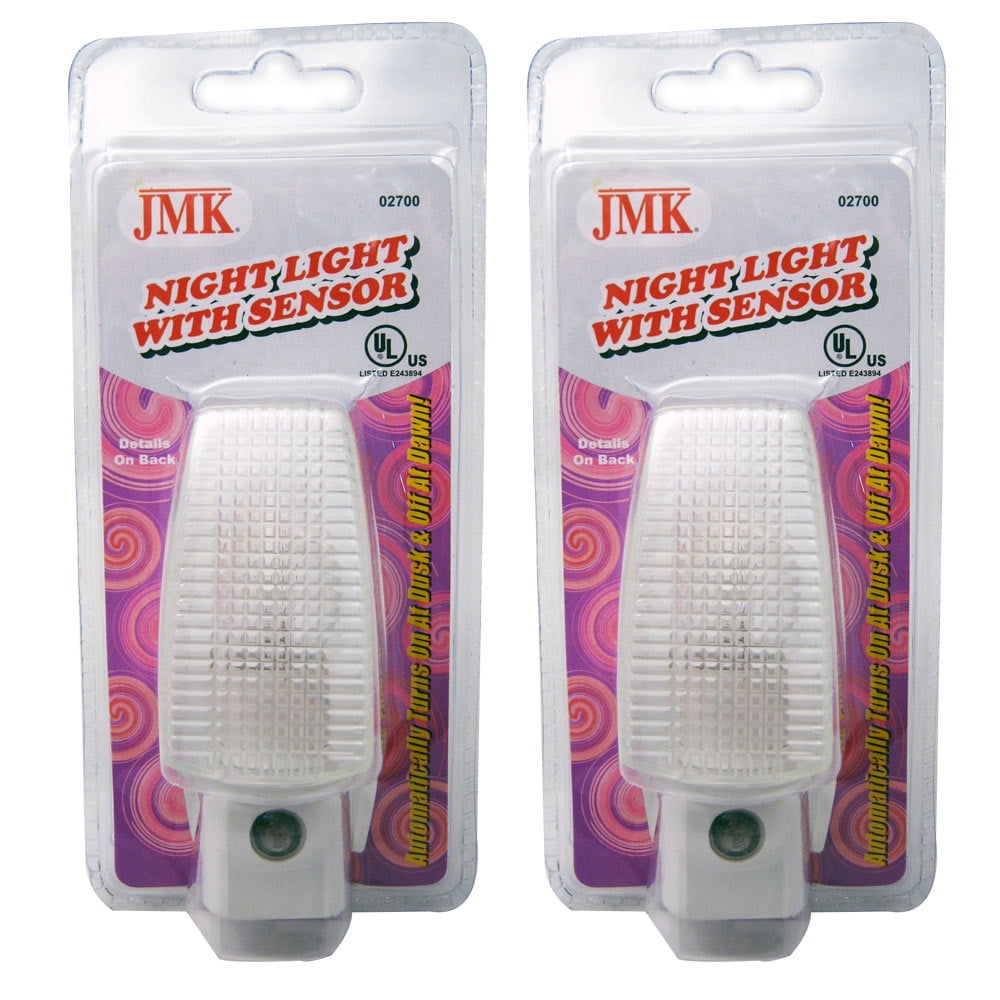 2 x Night Light Automatic Sensor Plug In Lite Round Lamp Power Wall ...