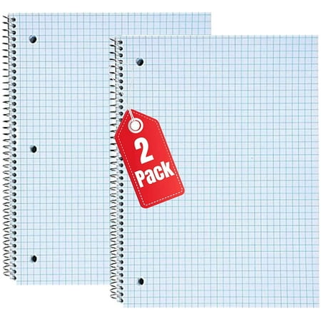 1InTheOffice Ru Paper Graph Pad, Quadrille Spiral Notebook, 8"H x 10 1/ ...