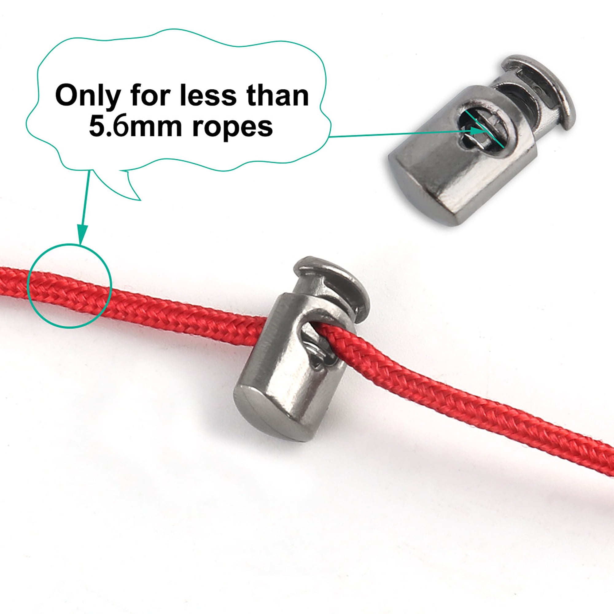 30 Pcs Spring Cord Lock Plastic Cord End Fastener Single Hole Toggle