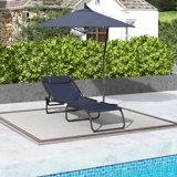 Outsunny Outdoor Patio Lounge Pool Chair, Adjustable Reclining ...