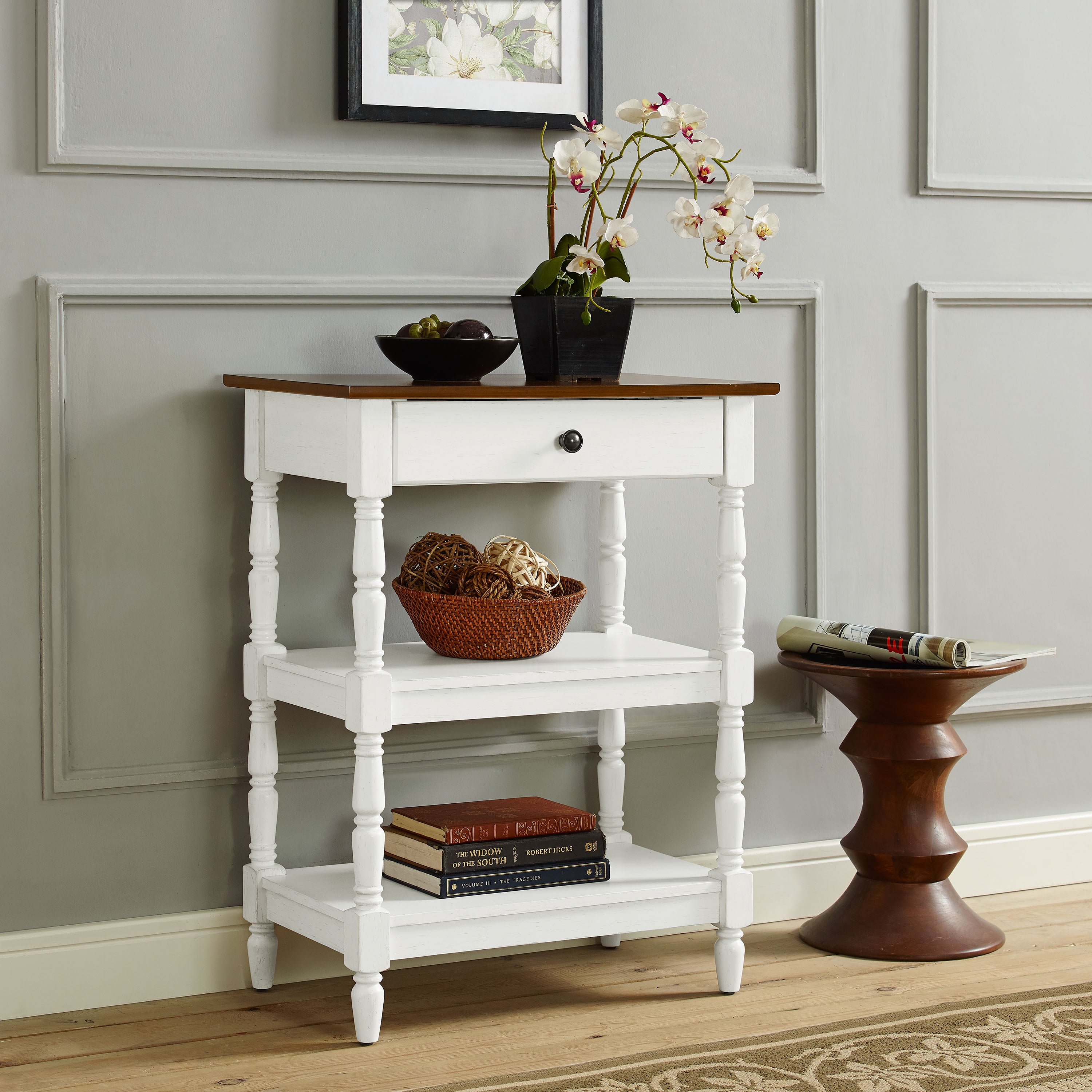 HEIDI ACCENT TABLE IN DISTRESSED WHITE - Walmart.com
