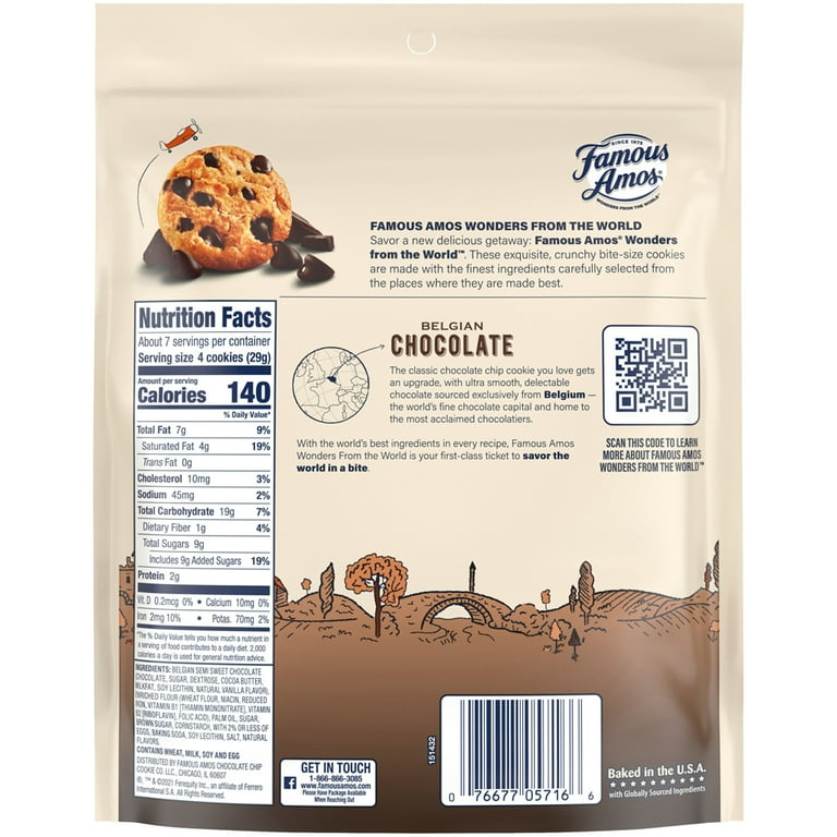 Famous Amos Chocolate Chip Cookies Nutrition Facts