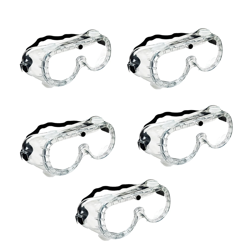 5 Packs - Lucent Path Clear Lab Chemical Splash Safety Goggles ...