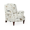 The Hamptons Collection 38” White Bird Script Fabric Contemporary Style ...