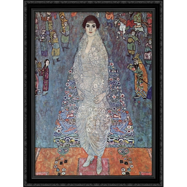 Portrait Of Baroness Elisabeth Bachofen Echt 28x38 Large Black Ornate
