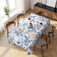 Blue Botanical Table Cloth Waterproof Tablecloths, Vintage Botanical ...
