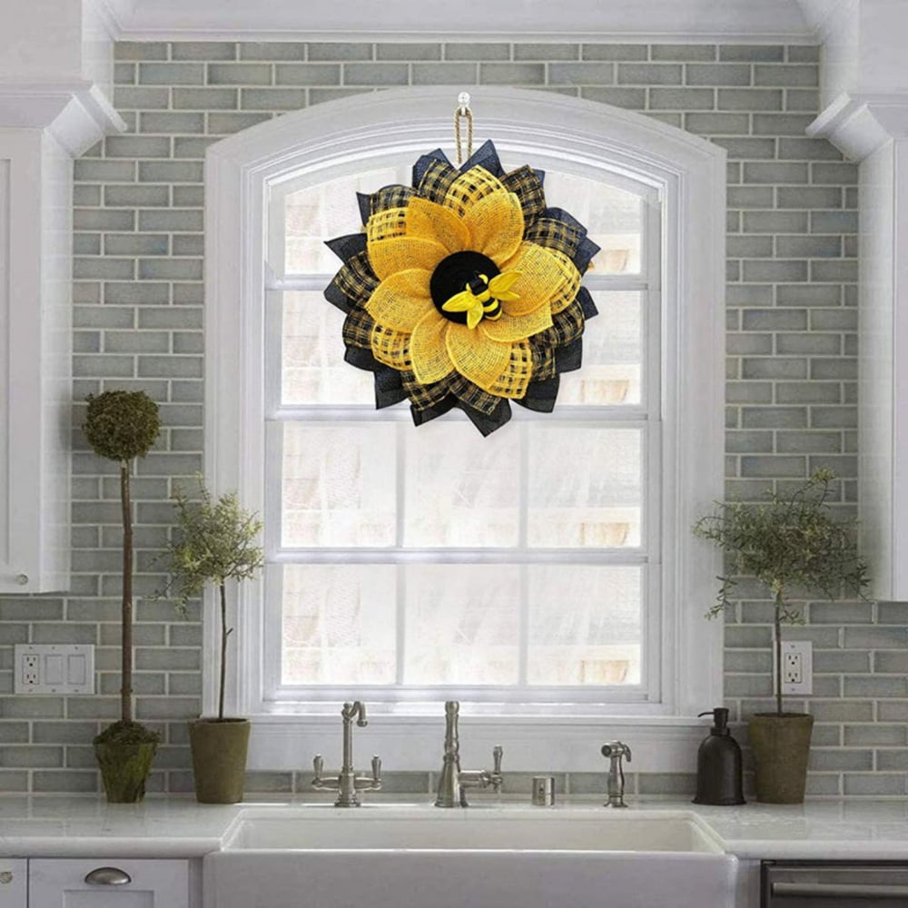 Click here for Slopehill Artificial Sunflower Wreath Sunflower Be... prices