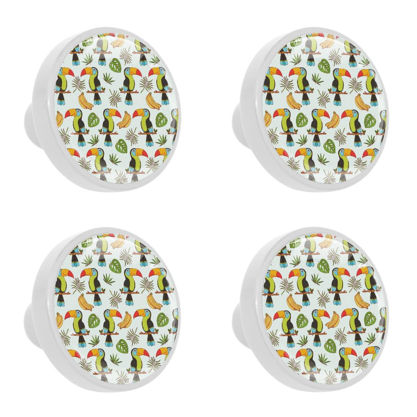 4 Pcs Bird Rest Tropical Knobs for Kitchen Cabinet Cupboard Dresser ...