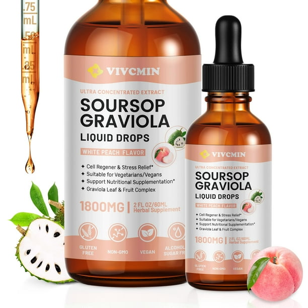 Suplemento: extracto de hoja de guanábana vivcmin, graviola, 60 ml ...