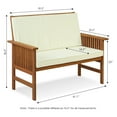 Furinno Tioman Outdoor Hardwood Mediterranean Bench with Cushion, 44.5 ...