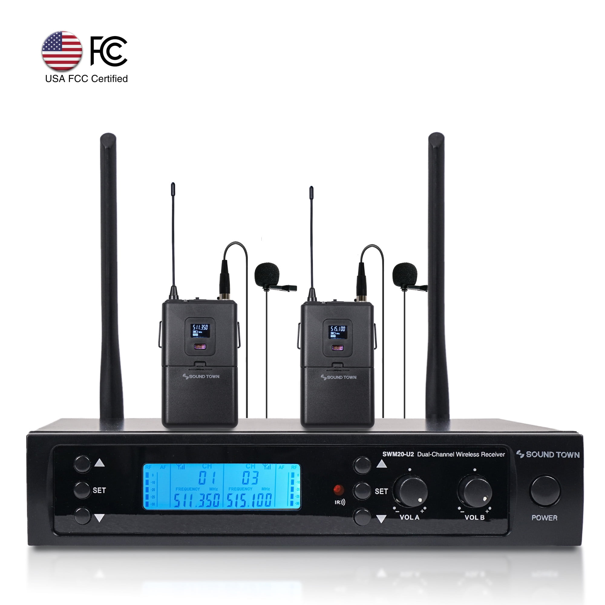 Sound Town 200-channel Professional UHF Wireless Microphone System with ...