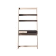 Dane 3-Shelf Wood Weathered White and Walnut Oak Ladder Desk with ...