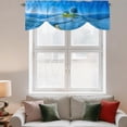 Blue Cottage Tie Up Valances Curtain, Blue Tree Blue Field Path ...