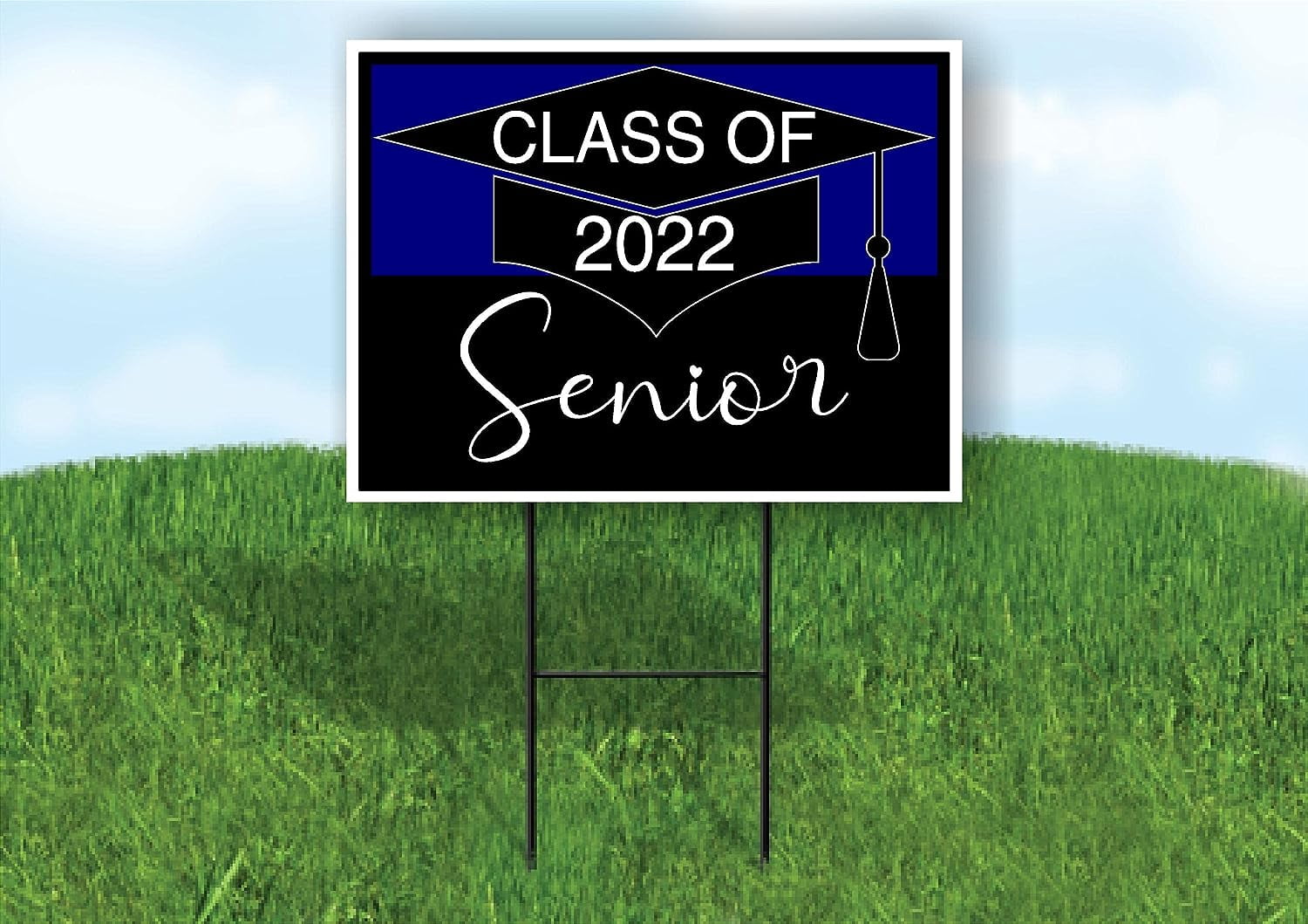 Class 2022 Senior Blue Black Yard Sign Road Sign With Stand - Walmart.com
