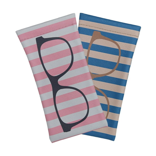 2 Pack Slip In Eyeglass Case Soft Squeeze Top Pouch For Women Men ...