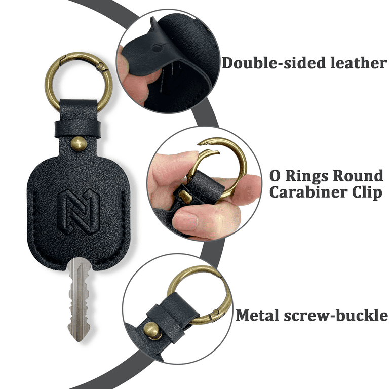 Leather Car Key Sleeve Vintage Broken Car Key Loop Replacement House Key Cover Protector for Men Women