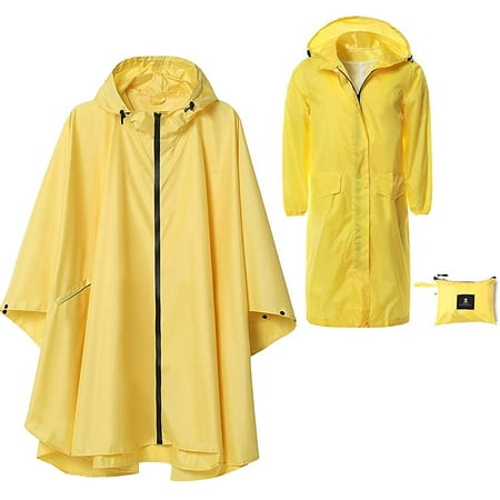 1 Long Rain Jacket with 1 Plus Size Raincoat (Yellow-series Bundle ...