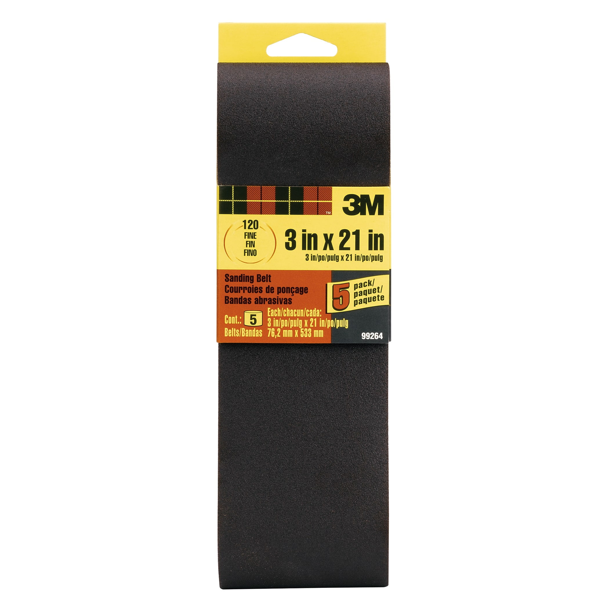 3M Sanding Belt, 3 in. x 21 in., 120 Grit, 5 Sanding Belts - Walmart.com