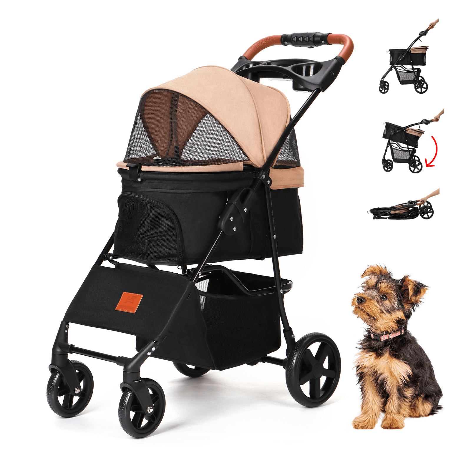 SKISOPGO Dog Strollers for Small Dogs Cats, No-Zipper Pet Strollers ...