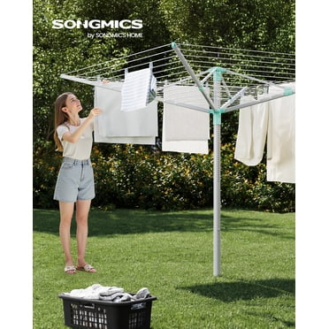 Gomok Umbrella Drying Rack, Rotary Outdoor Dryer Clothes Line 4 Arms ...