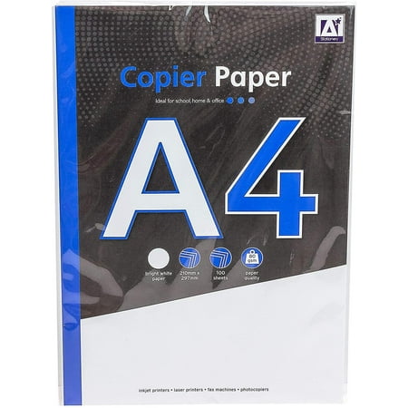 Pack 100 Copier Paper Sheets 80 GSM Bright White A4 Printer Photocopy ...