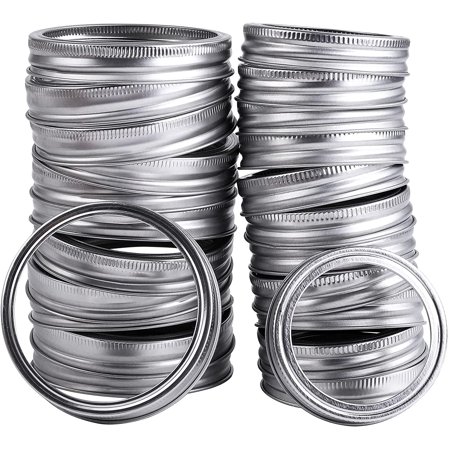 24 Pack Mason Jar Lids Rings Regular Replacement Mouth and Wide Mouth ...