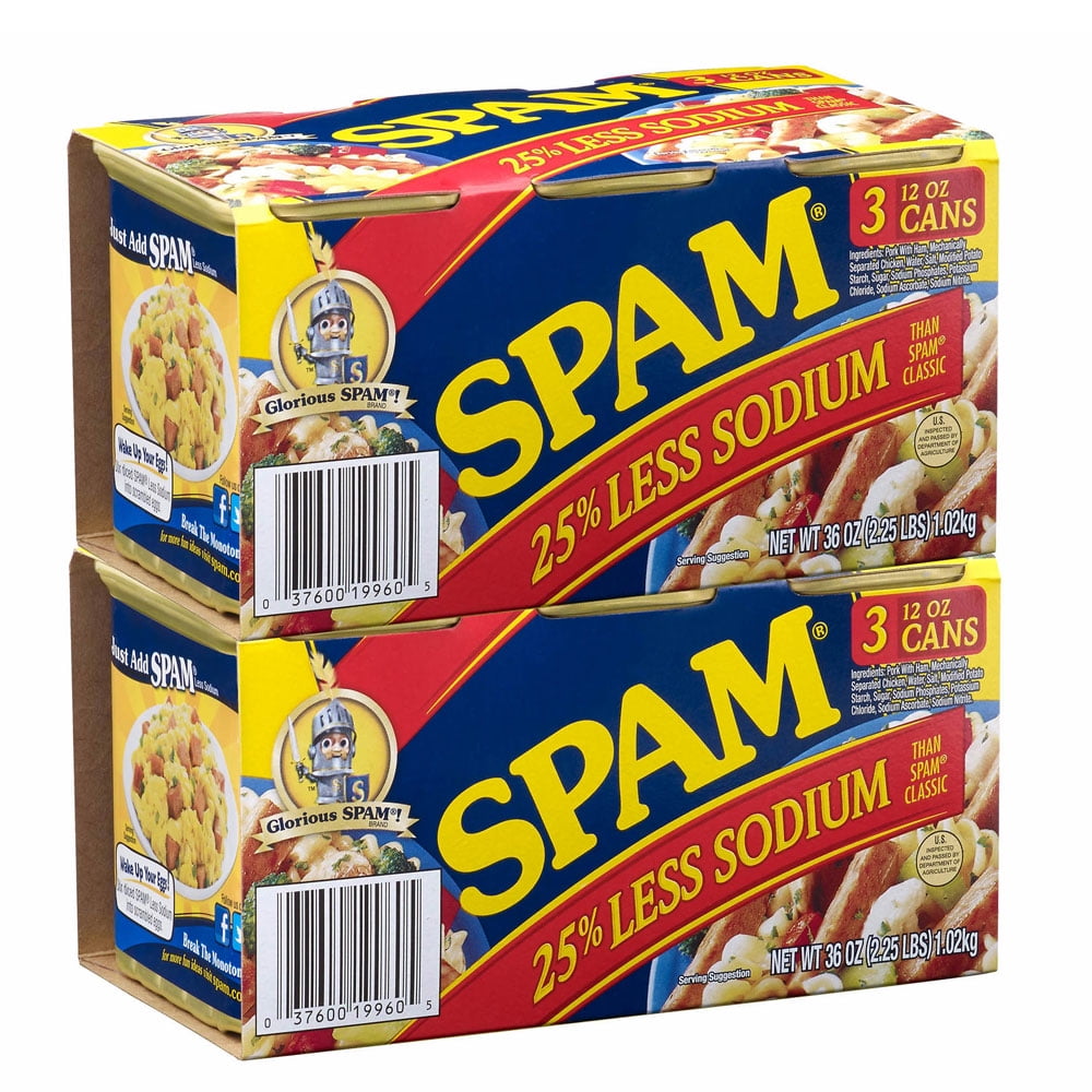 Hormel Spam with 25% Less Sodium, 6 pk./12 oz. - Walmart.com