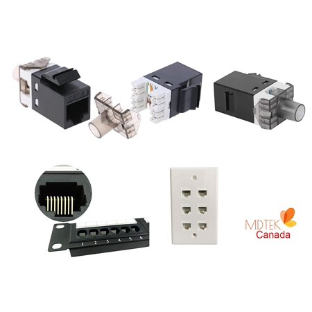 [MDTEK] Back Insert Module Cat6 Cat5A RJ45 Key Jack Insert, Cat 6 UTP ...