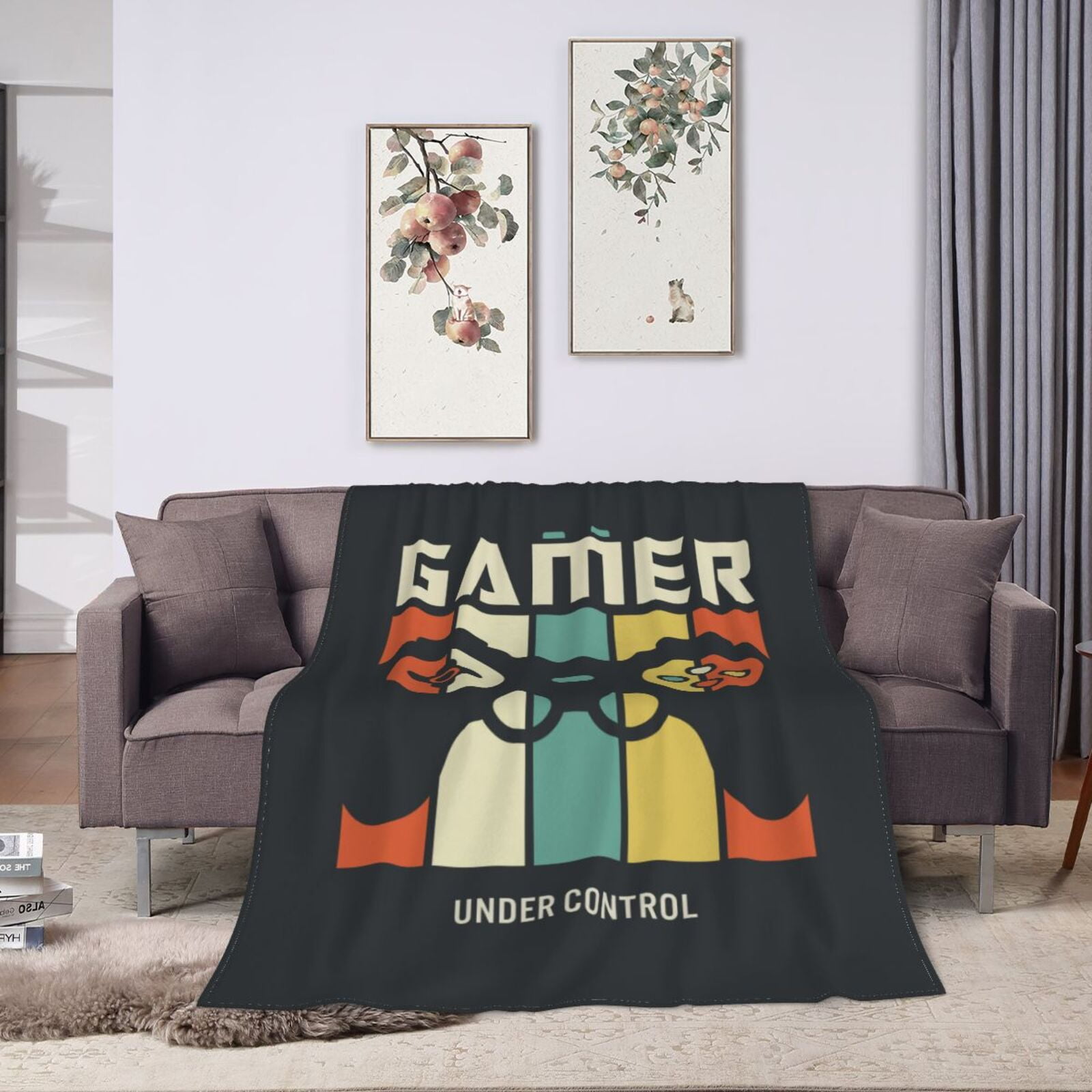 ZNDUO Joysticks Gamer Gamepad Pattern Throw Blanket, Lightweight Cozy ...