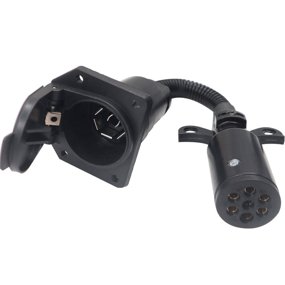 Vehicle 7 Pole Round Pin to 7 Way RV Blade Trailer Wiring Connector ...