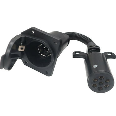 4 Pin to 7 Way Trailer Adapter with Mounting Bracket 4 Way Flat to 7 ...